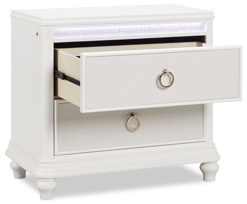 Ava Bedside 2-Drawer Nightstand with LED Light, 32.5"W x 28"H, Glam... - The Brick