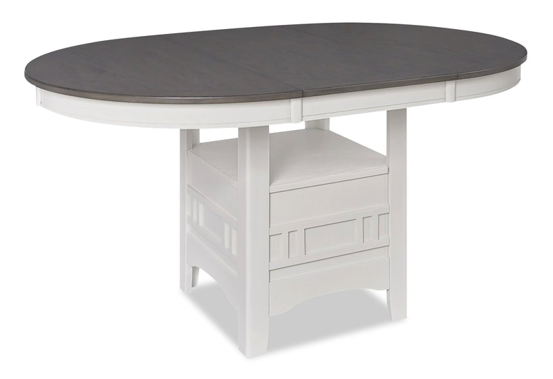 Dena Dining Table with 42-60"W Extension, Round - Dove Grey - The Brick