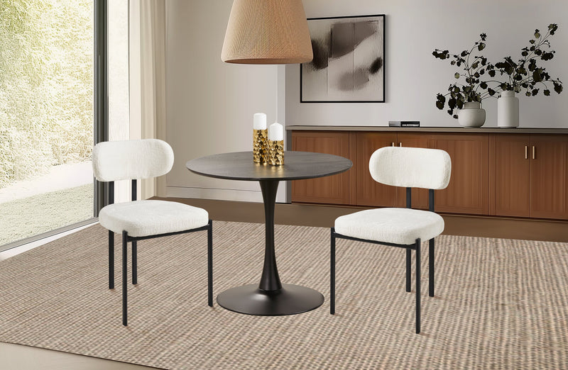 Rio Dining Table with Pedestal Base, Metal, 36"W Round - Black/Brown - The Brick