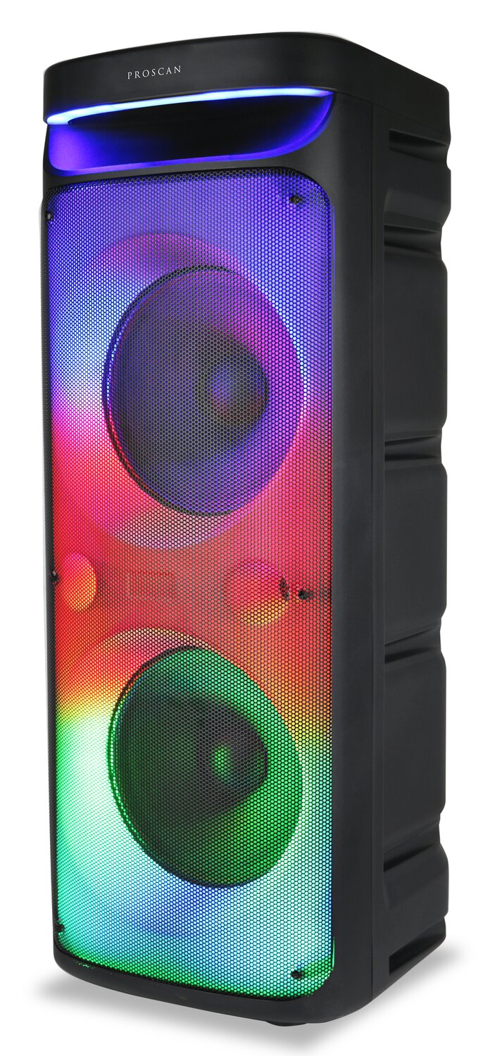 Proscan 2 x 10" Light Up Bluetooth Speaker with FM Radio | The Brick