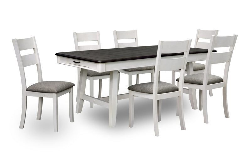Echo 7pc Dining Table Set with Table & 6 Chairs, Storage Drawers, T... - The Brick