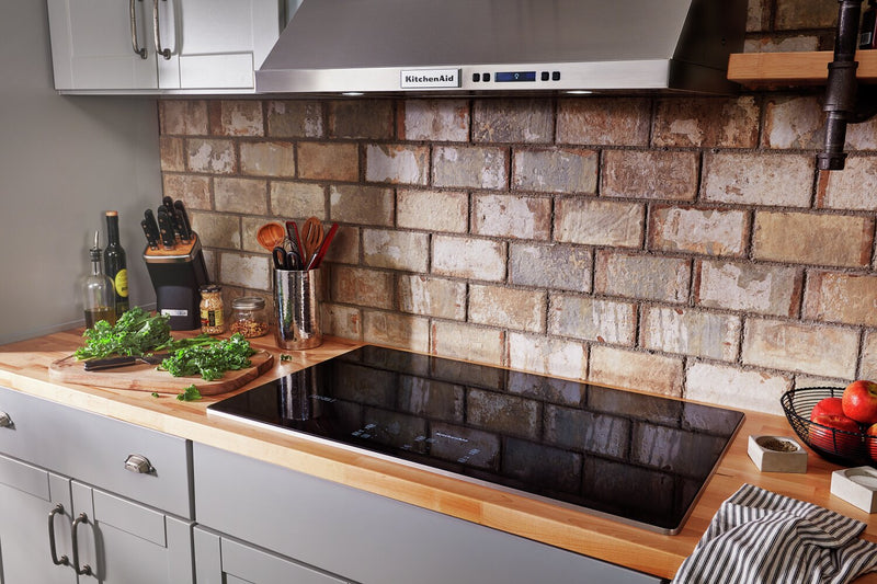 KitchenAid 36" 5-Element Electric Cooktop - Stainless Steel - KCES9... - The Brick