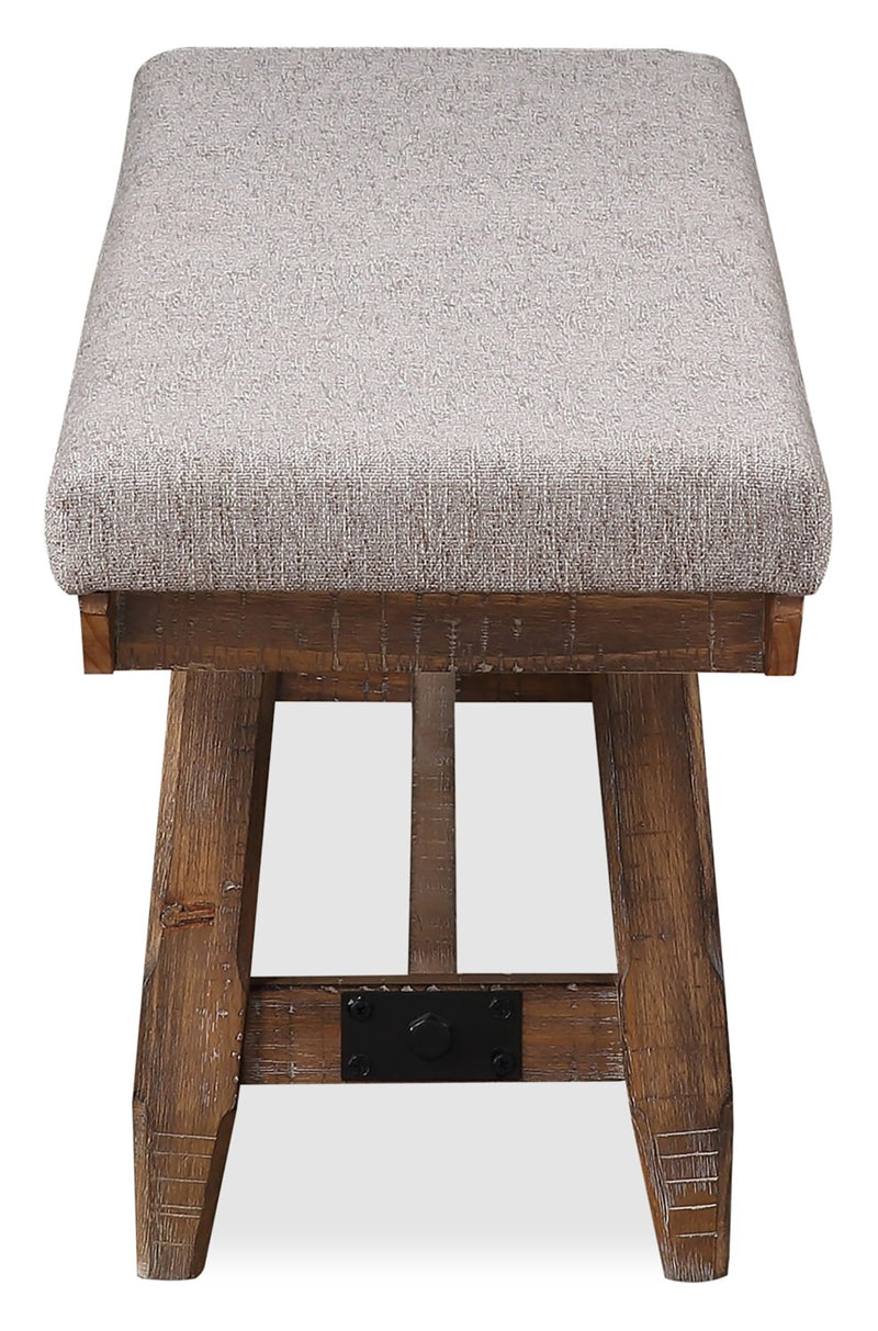 Cedar Dining Bench with Polyester Fabric, Pine Wood, Trestle-Base, ... | The Brick