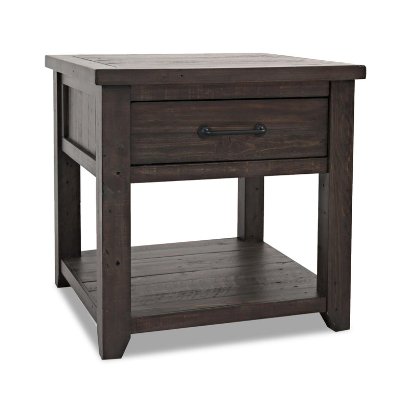 Morgan 24 Rustic End Table with Storage and Shelf Dark Brown wit. The Brick