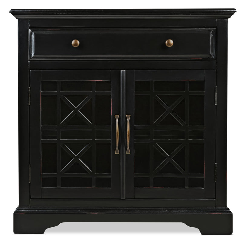 Marseille 32 Accent Cabinet with Drawer Black The Brick
