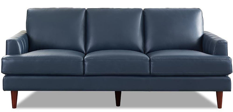 Hydeline Cassis Leather Sofa - Navy | The Brick