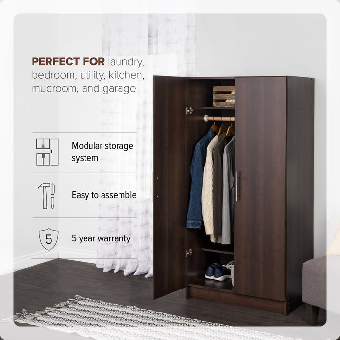 Elite 32" Wardrobe Cabinet - Espresso | The Brick