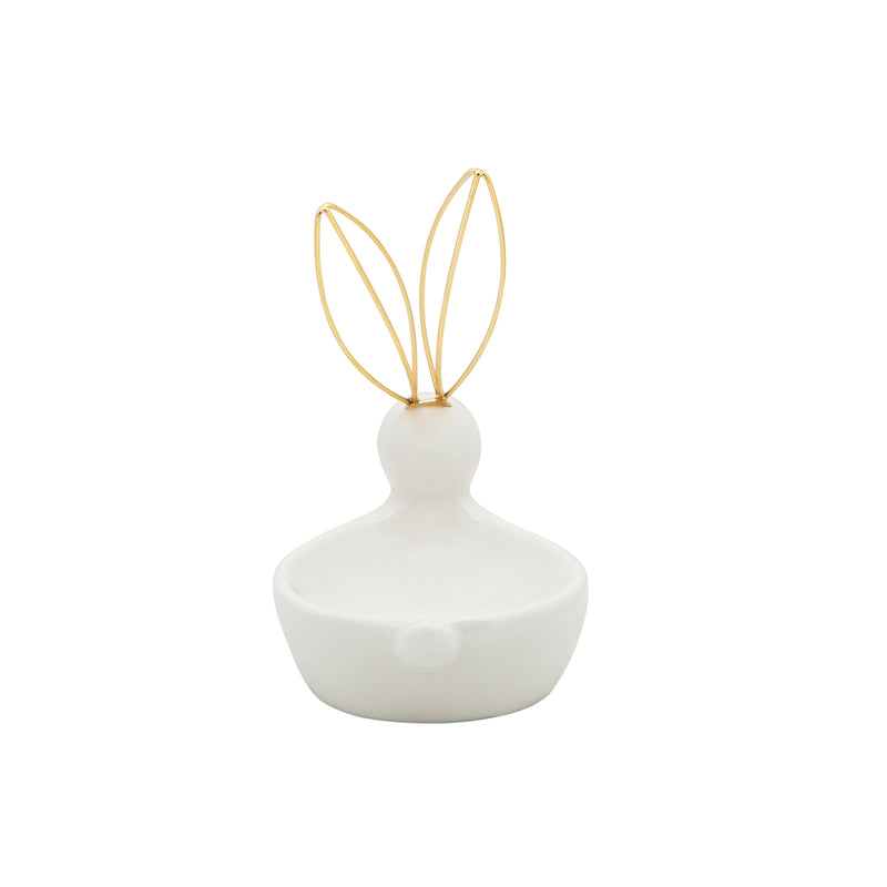 Ceramic Bunny Trinket Tray - White - The Brick