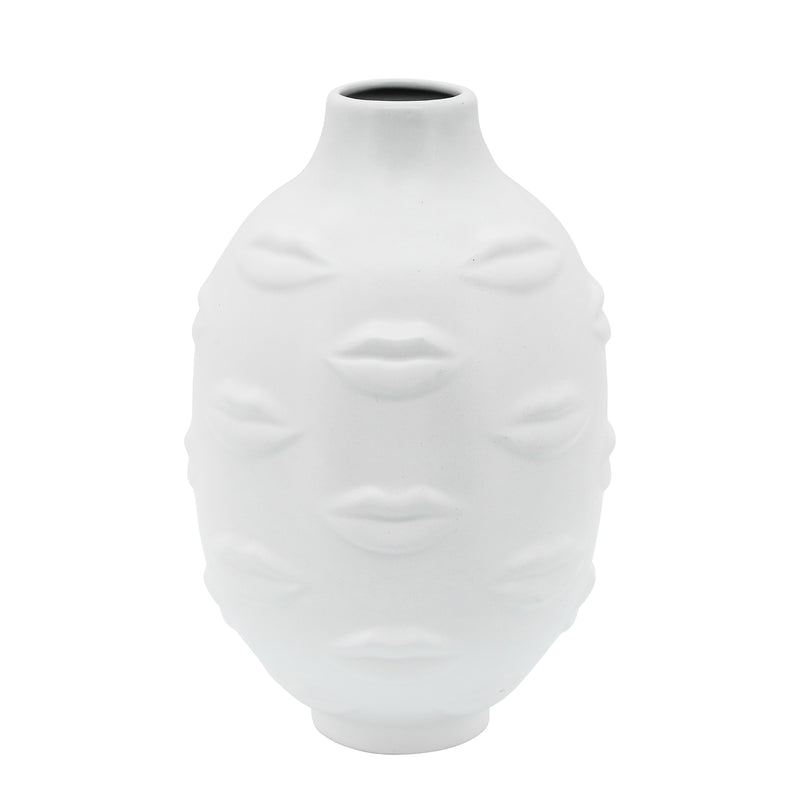 Ceramic 6" Lips Vase - White - The Brick