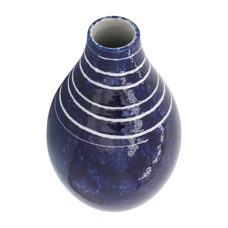 Ceramic 10" Primeval Vase - Blue - The Brick