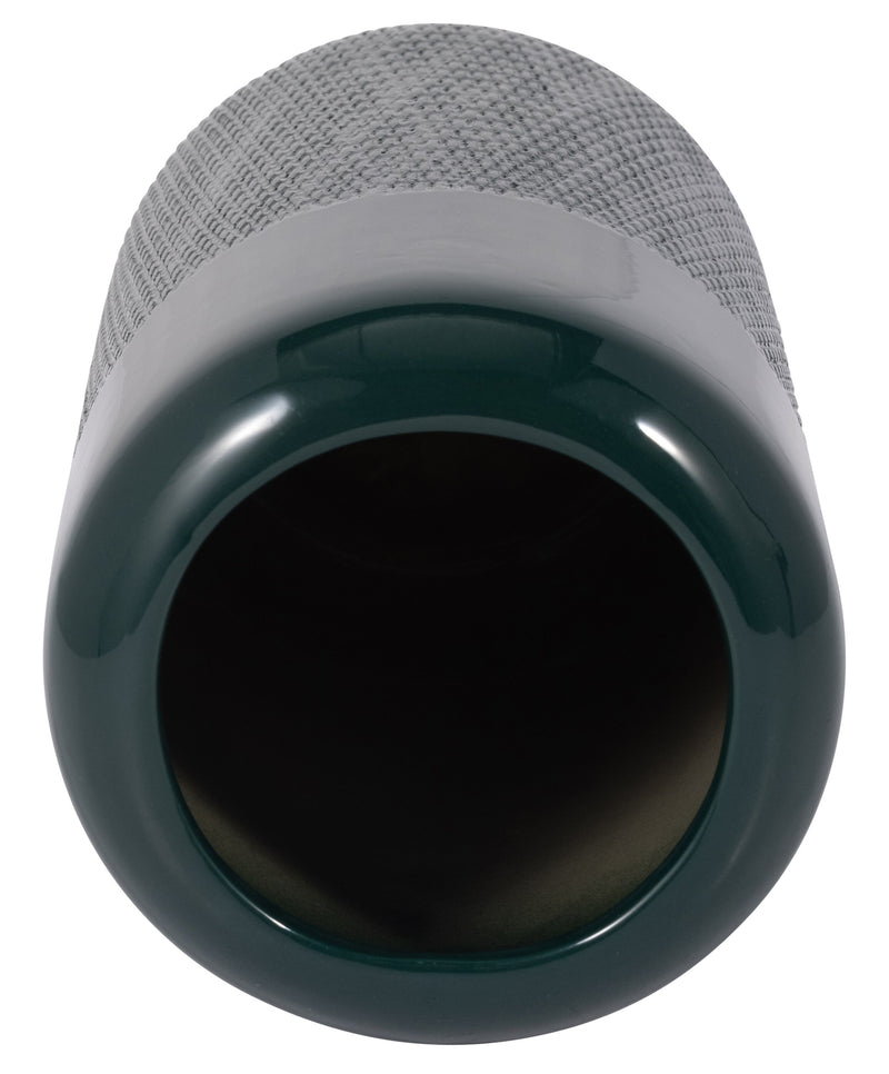 Forest Green 10" Ceramic Grooved Vase | The Brick