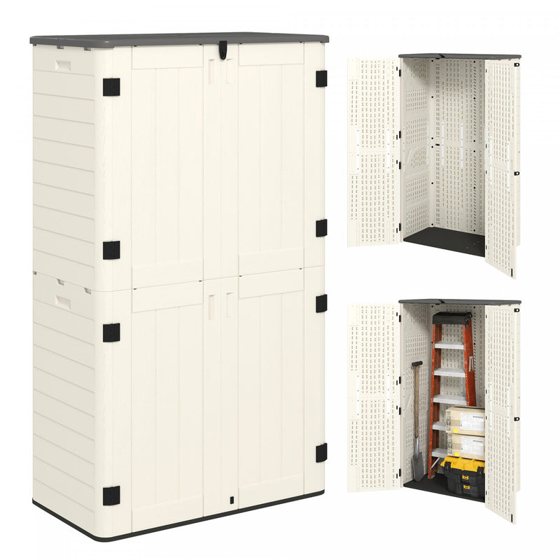 Outsunny 368 Gallon Storage Cabinet With Openable Top And Lockable ...