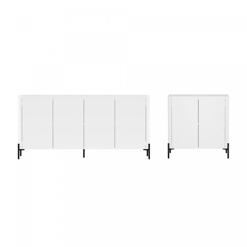 Abbey Modern 2-Piece Buffet and Accent Cabinet in White - The Brick