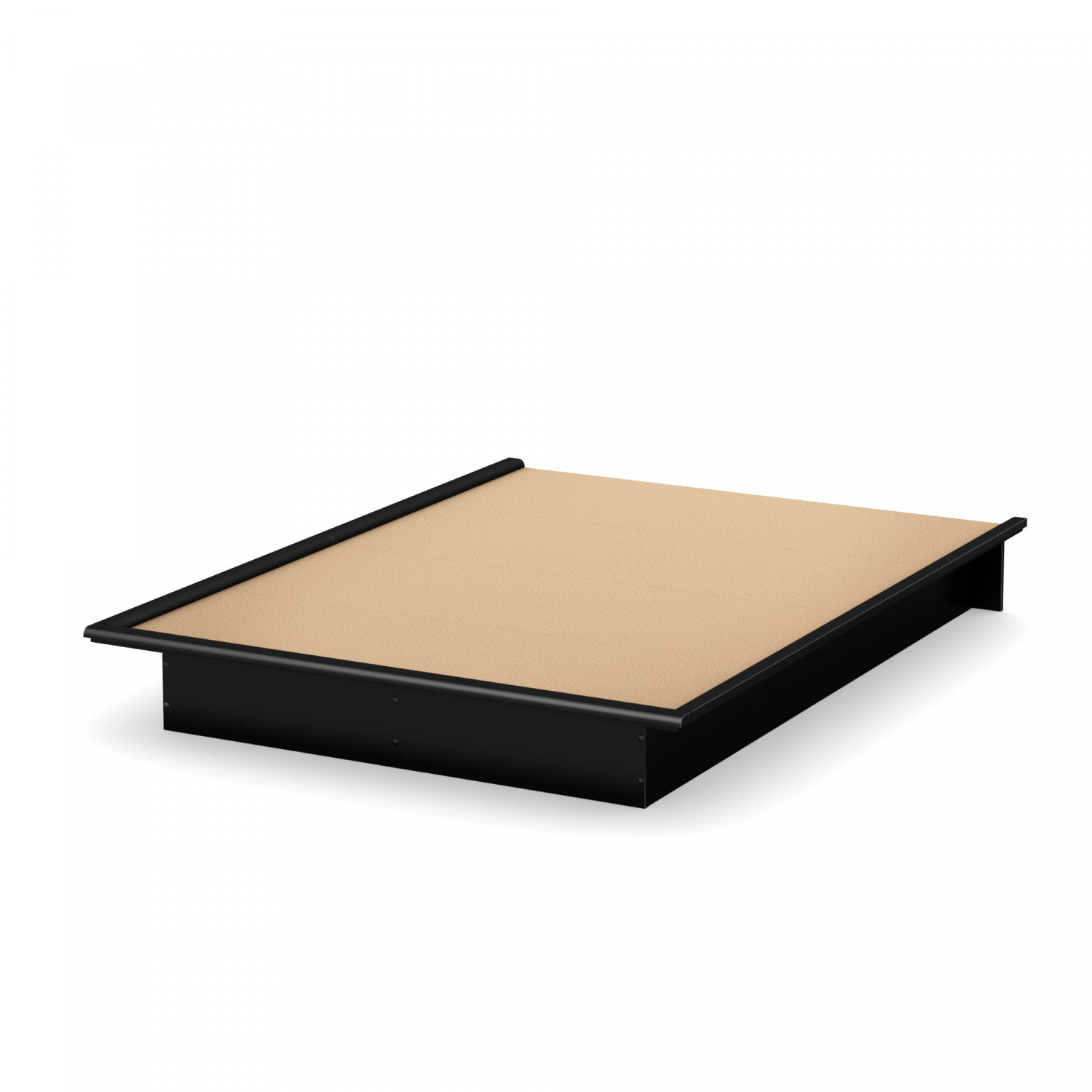 Step One Platform Bed With Moulding - Pure Black - The Brick
