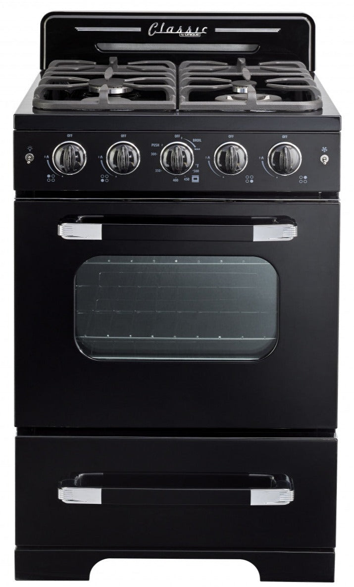 Classic Retro by Unique 24-Inch Convection Gas Range - UGP-24CR B - The ...