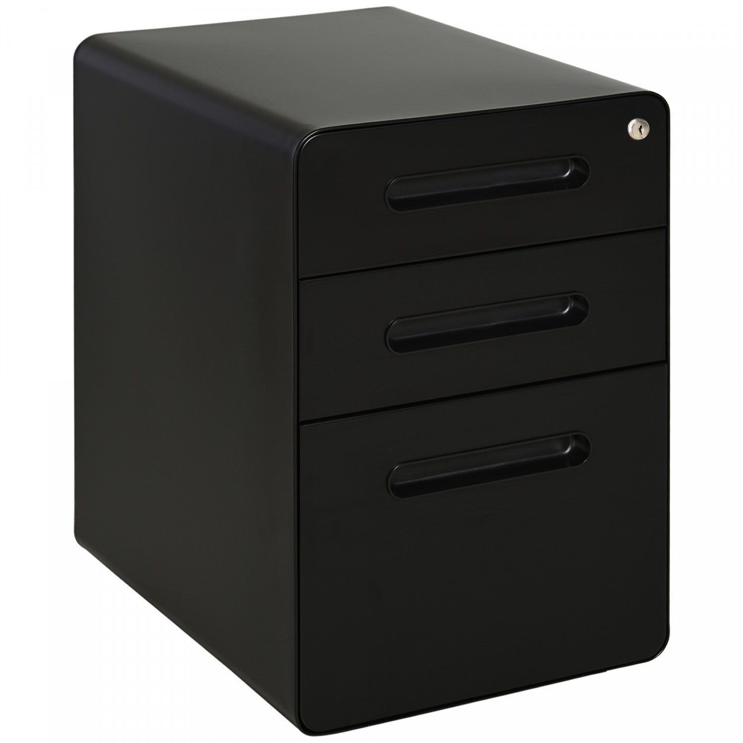 Vinsetto 3 Drawers File Cabinet On Wheels Lockable For Home Office ...