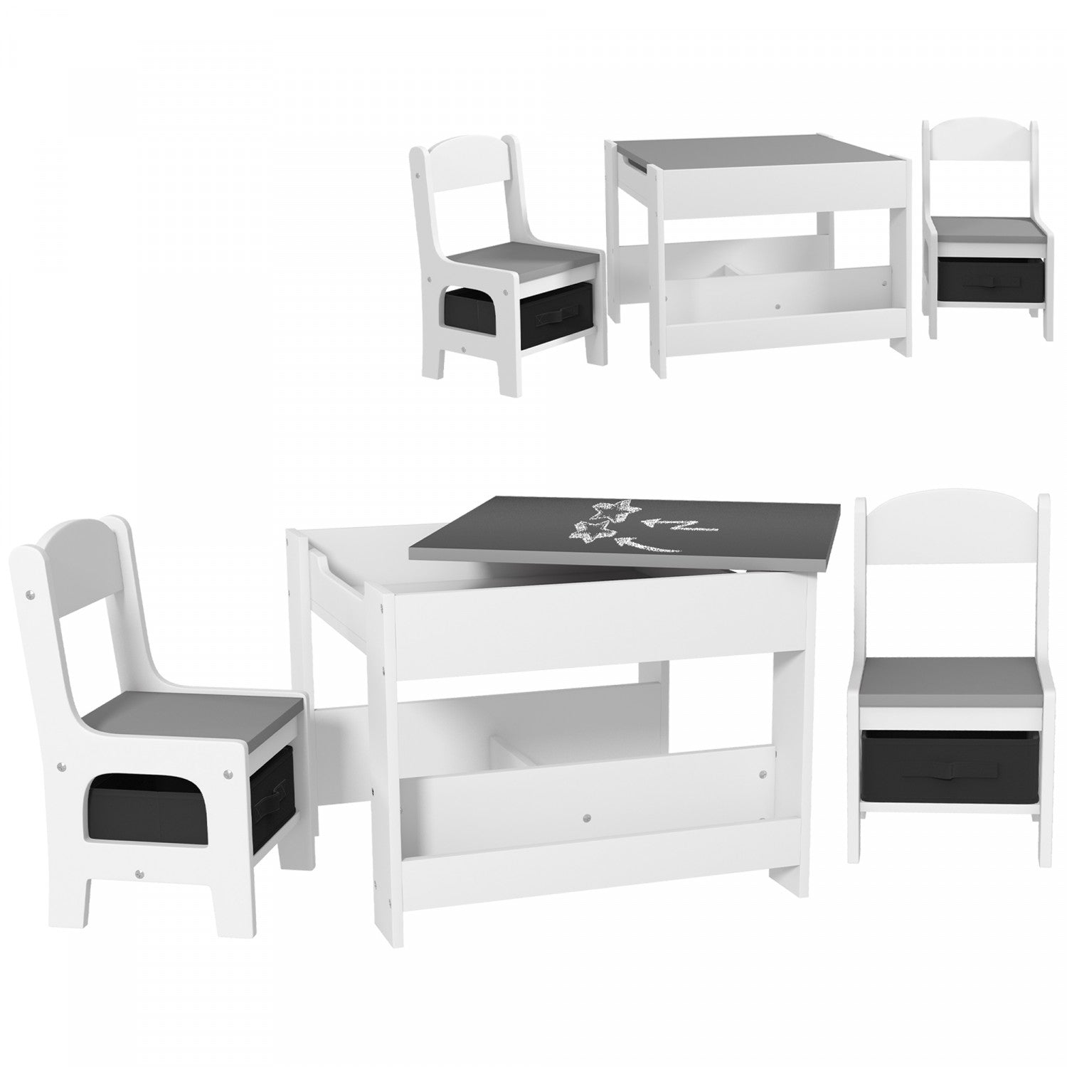 Kids table black store