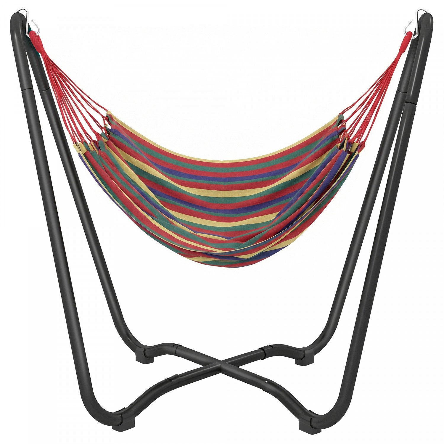 Outsunny Patio Hammock with Stand, Fabric Outdoor Hammock Bed with ...