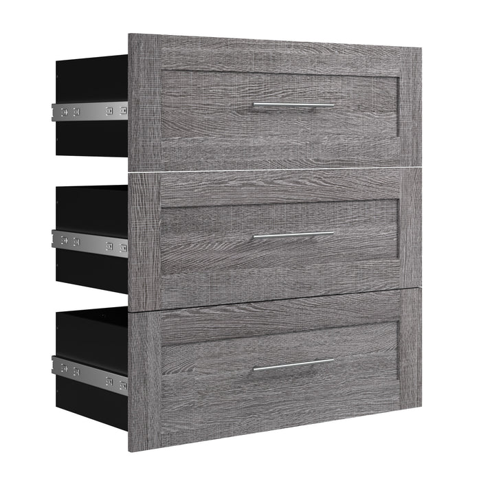 Bestar Pur 3 Drawer Set for 36 W Closet Organizer - Bark Grey - The Brick