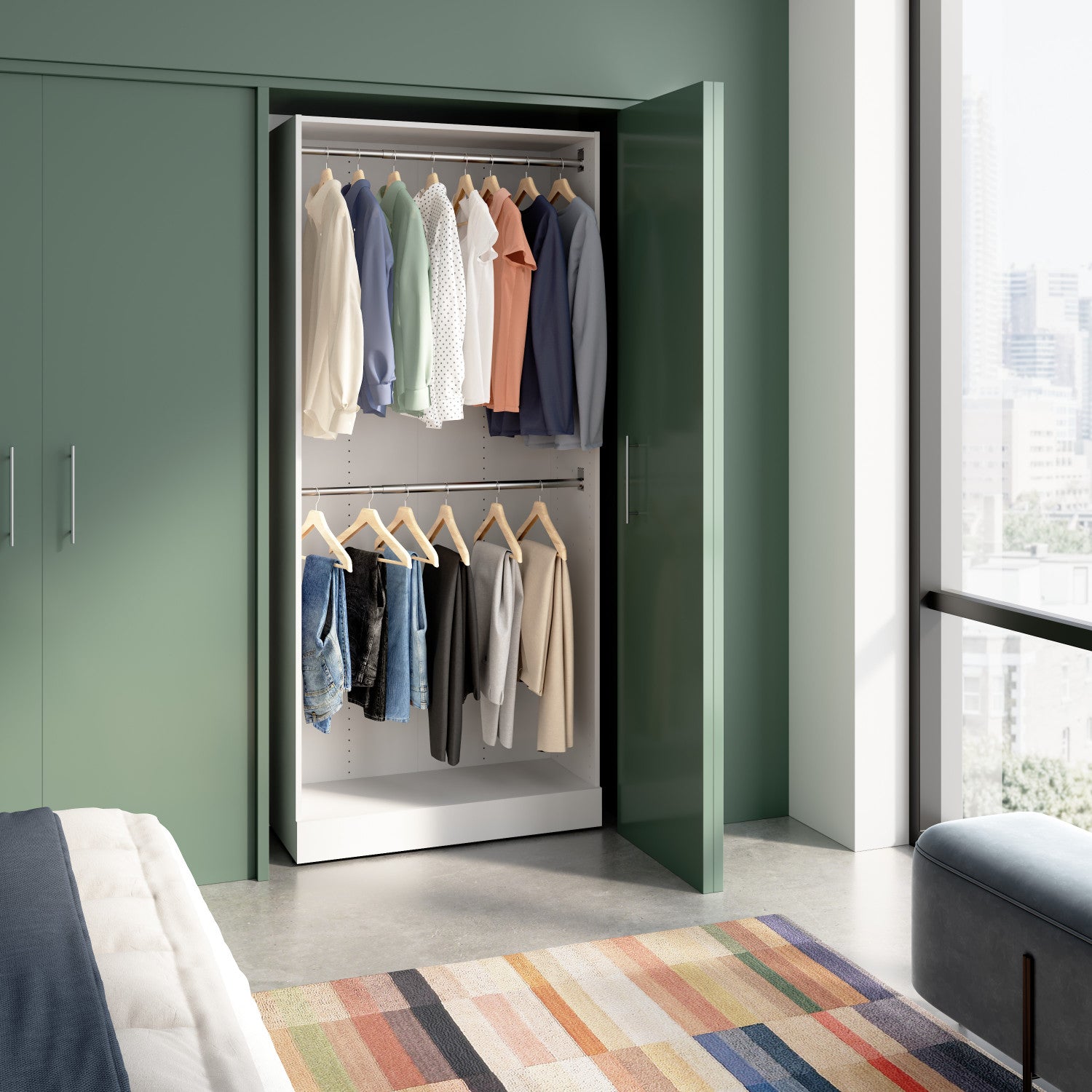 Bestar Florence 35" Modular Double Hanging Closet System - White | The ...