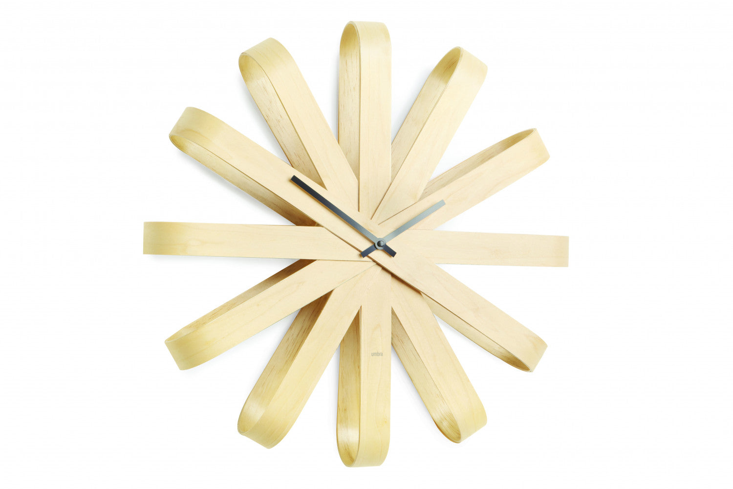 Umbra Modern Ribbonwood Wall Clock - Natural - The Brick