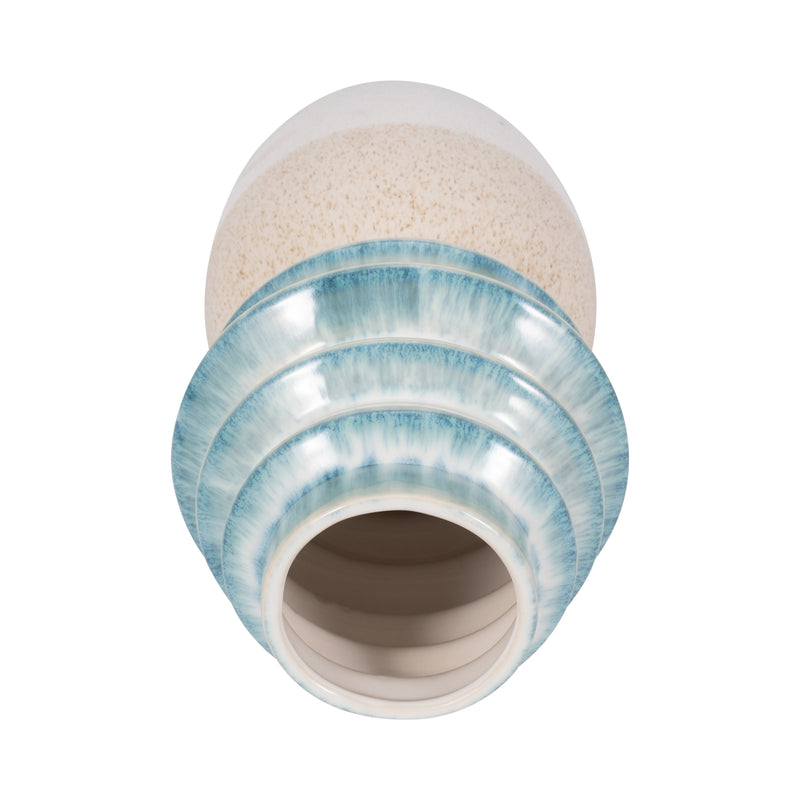 12" Fluted Top Vase Reactive Finish - Multi-Colour - The Brick
