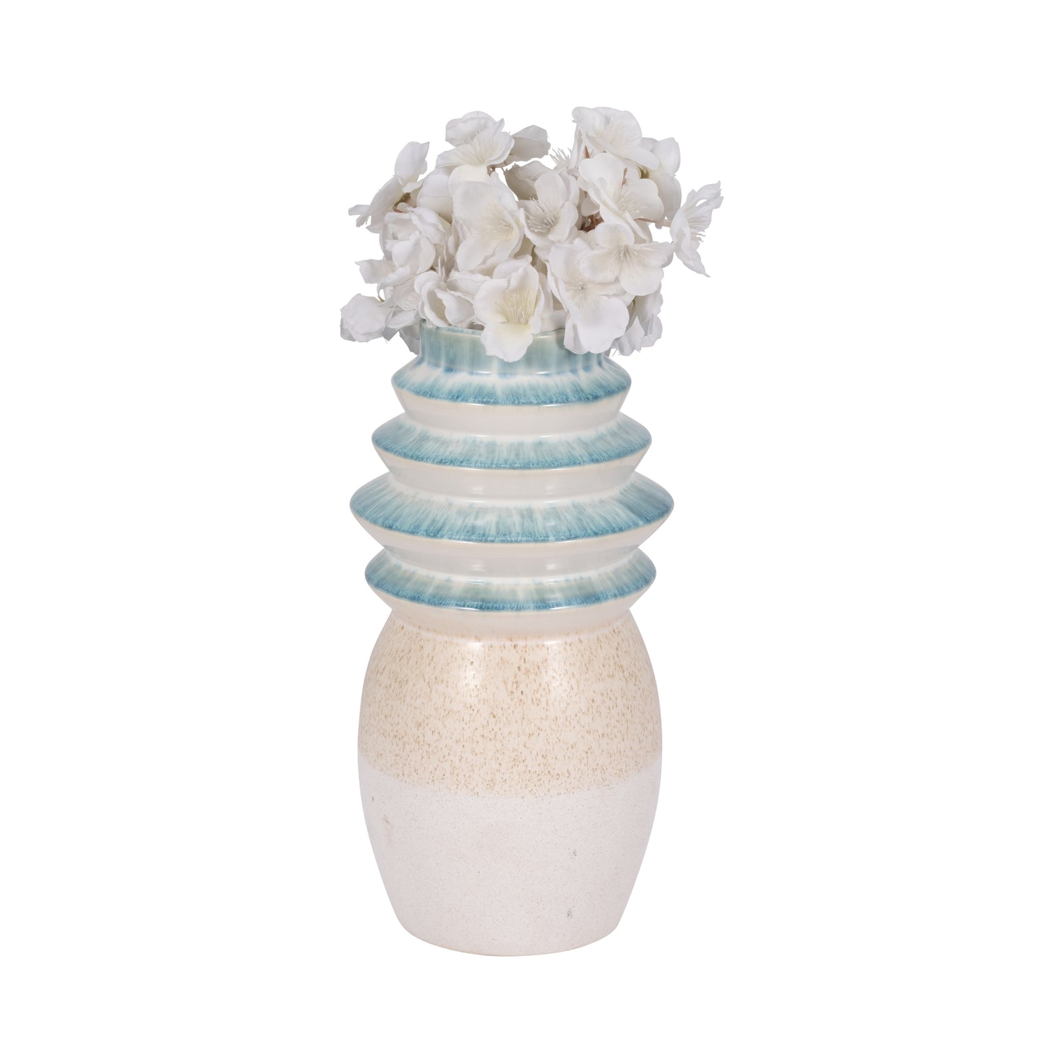 12" Fluted Top Vase Reactive Finish - Multi-Colour - The Brick