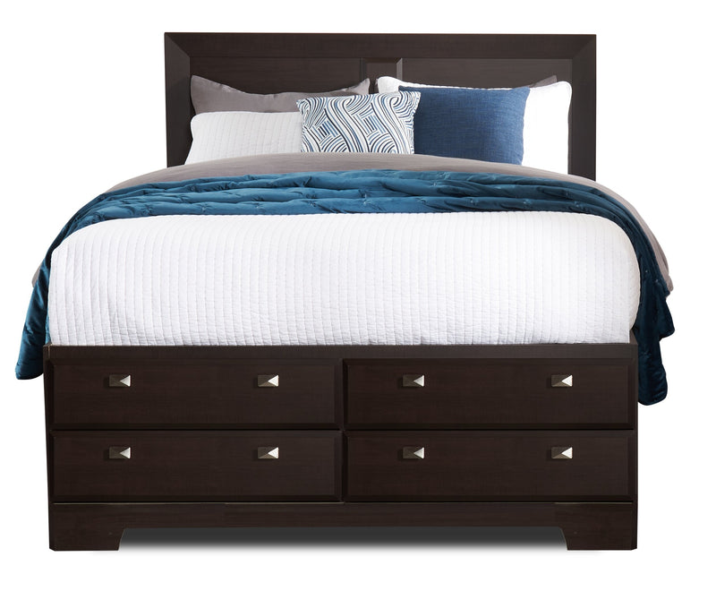 Yorkdale 5pc Bedroom Set with 12-Drawer Storage Bed, Dresser & Mirr ...