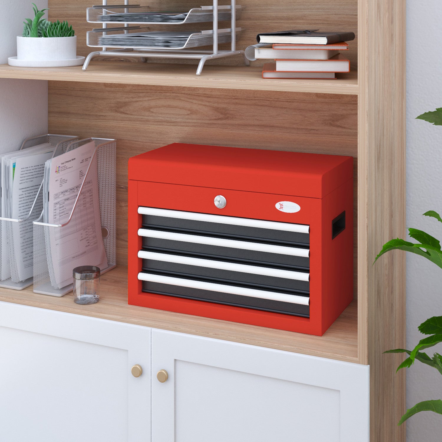 Durhand 4 Drawer Tool Box With Latch And Keys For Garage Warehouse ...