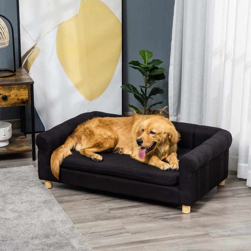 Pawhut Modern Pet Sofa Cat Or Medium Large Dog Bed W/ Removable Sea ...