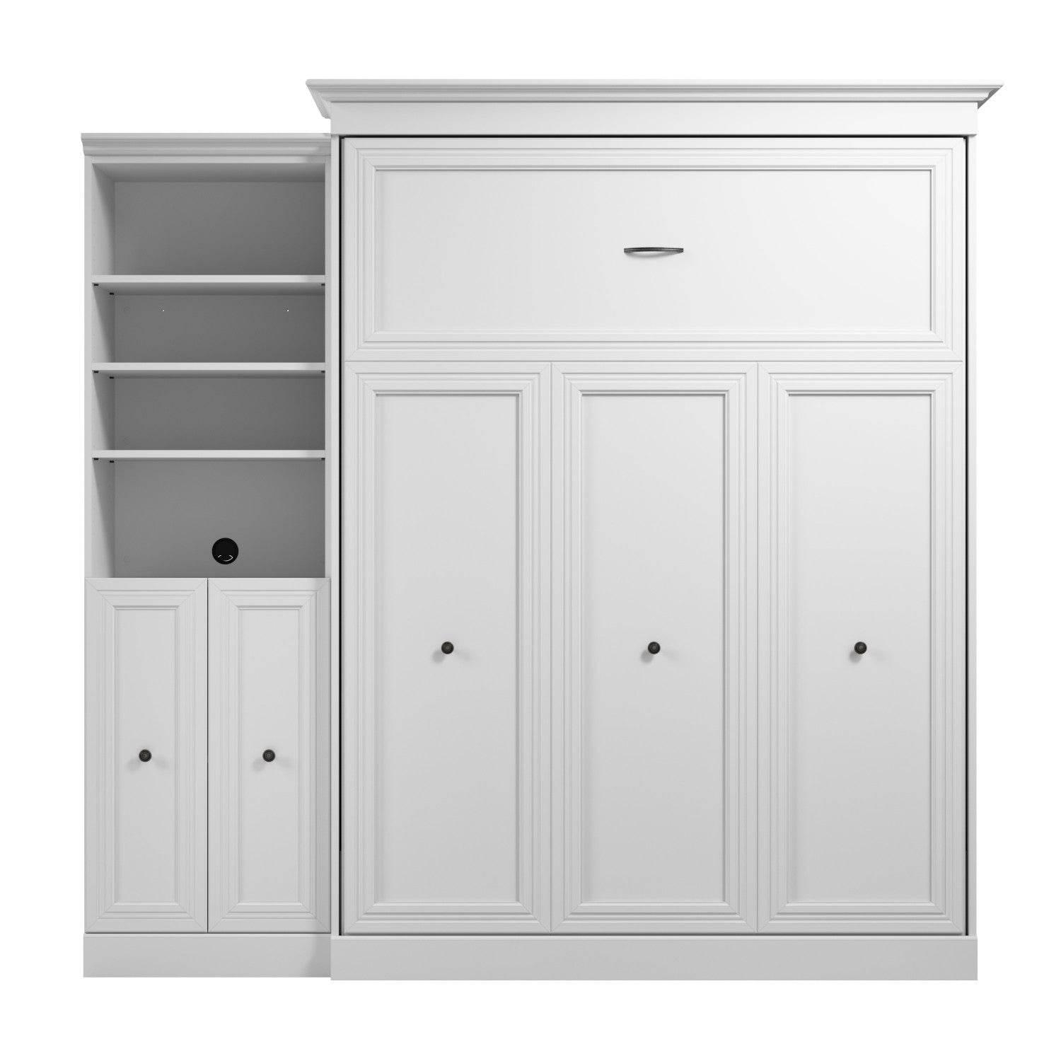 Bestar Versatile Queen Murphy Bed and Closet Organizer with Doors ...
