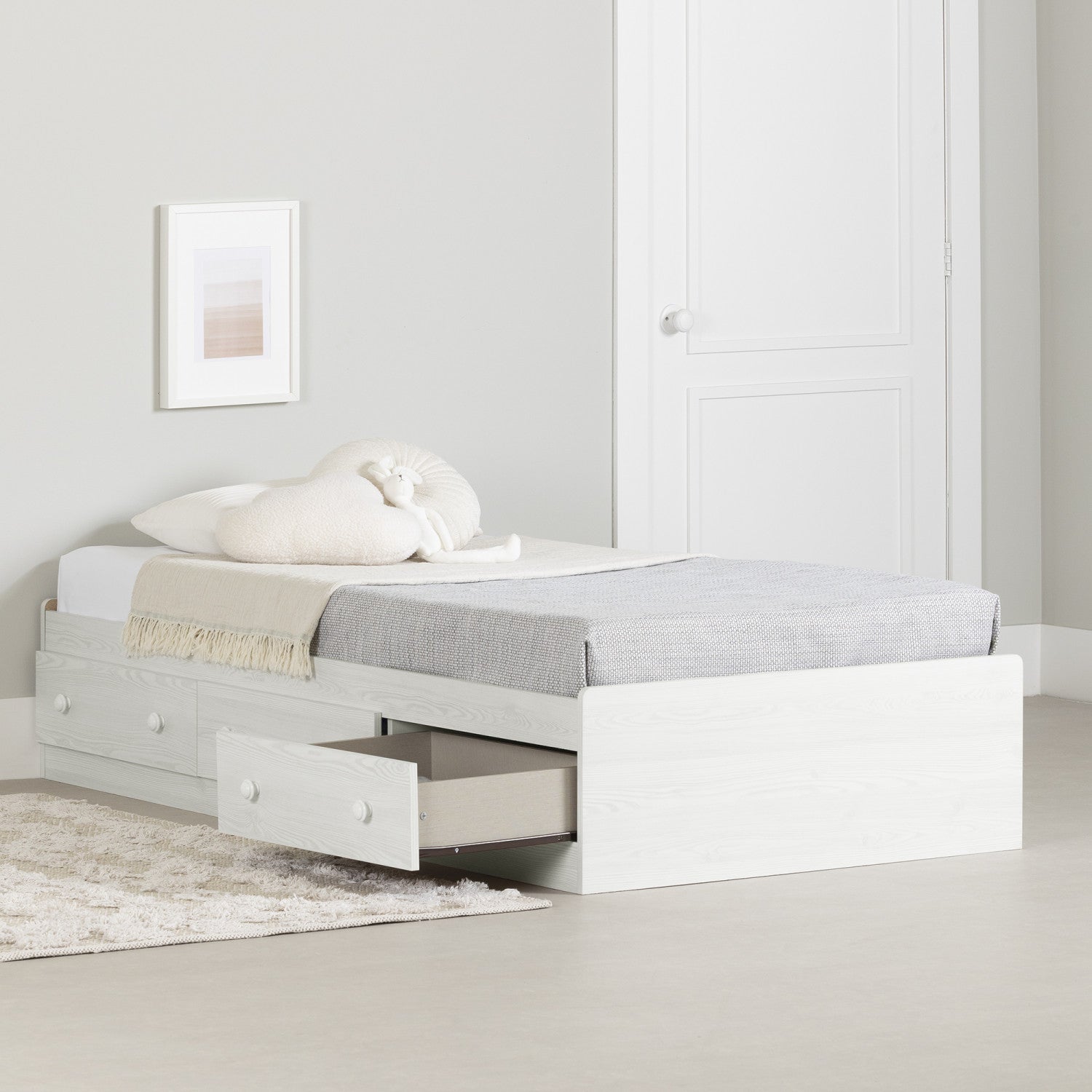 Twin mates bed with drawers store