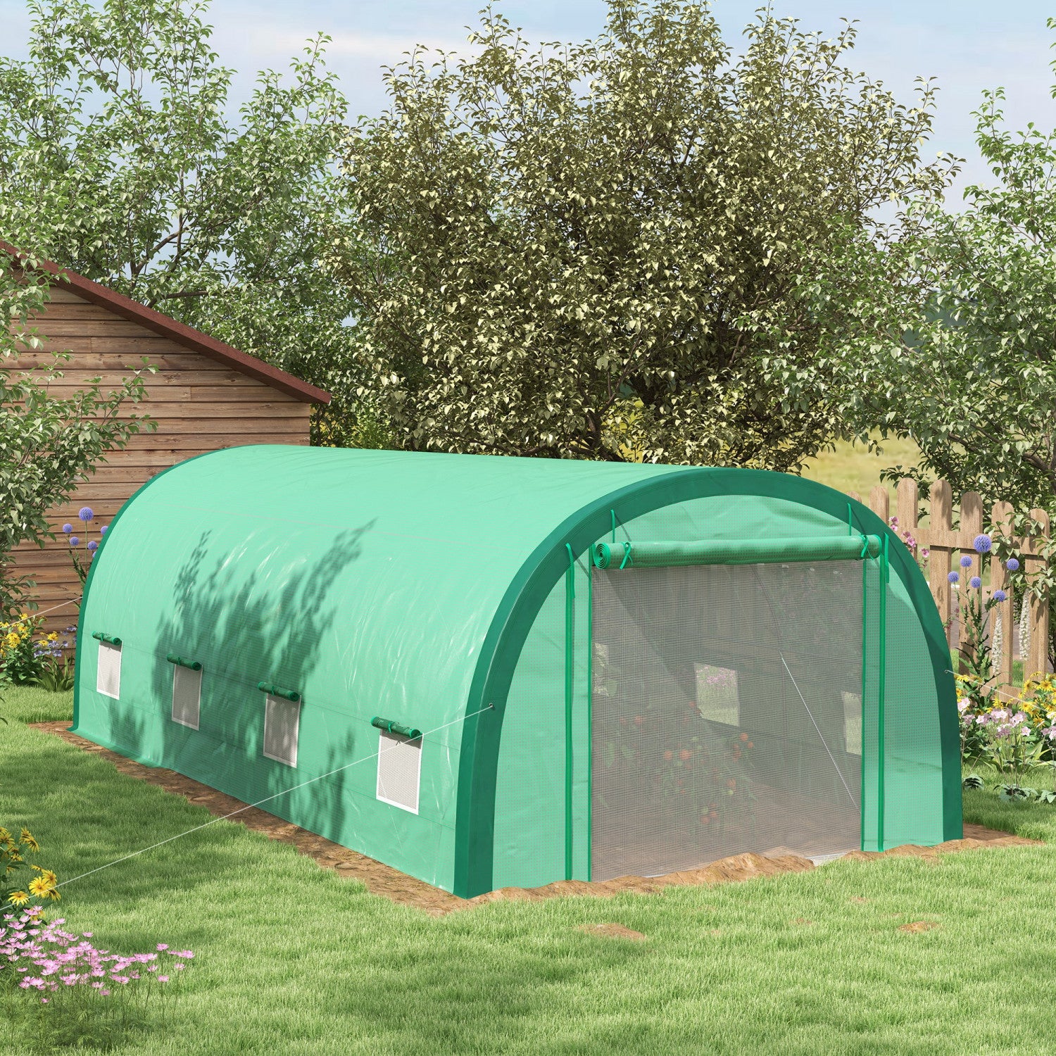 Outsunny 19.5' X 10' X 6.5' Walk-in Tunnel Greenhouse With Upgraded ...