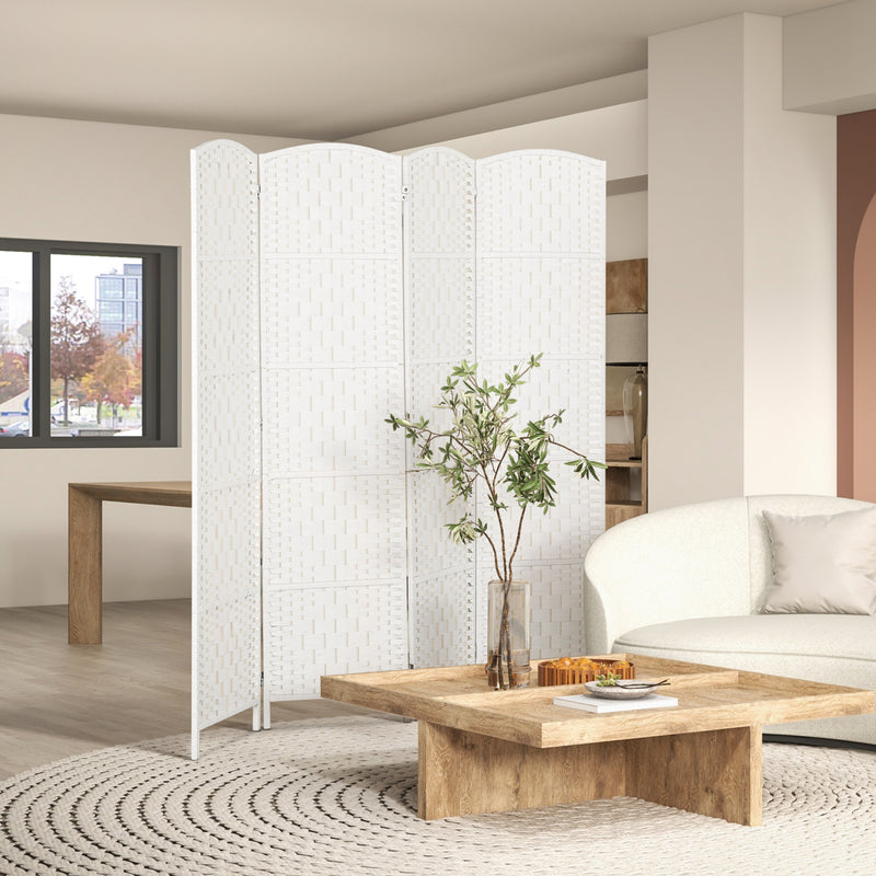 HOMCOM 4 Panel Folding Room Divider Privacy Screen Indoor Home Deco ...