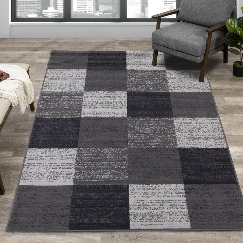 Florence Distressed Blocks Indoor Area Rug - 4'7" x 6'7" - The Brick