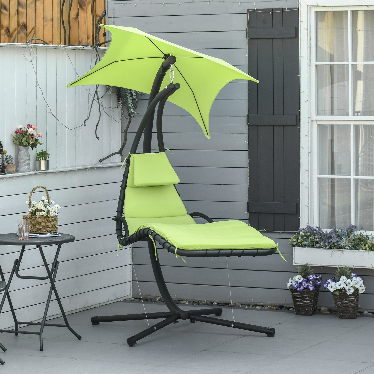 Outsunny Outdoor Hammock Chair With Stand Floating Chaise Lounge C. The Brick