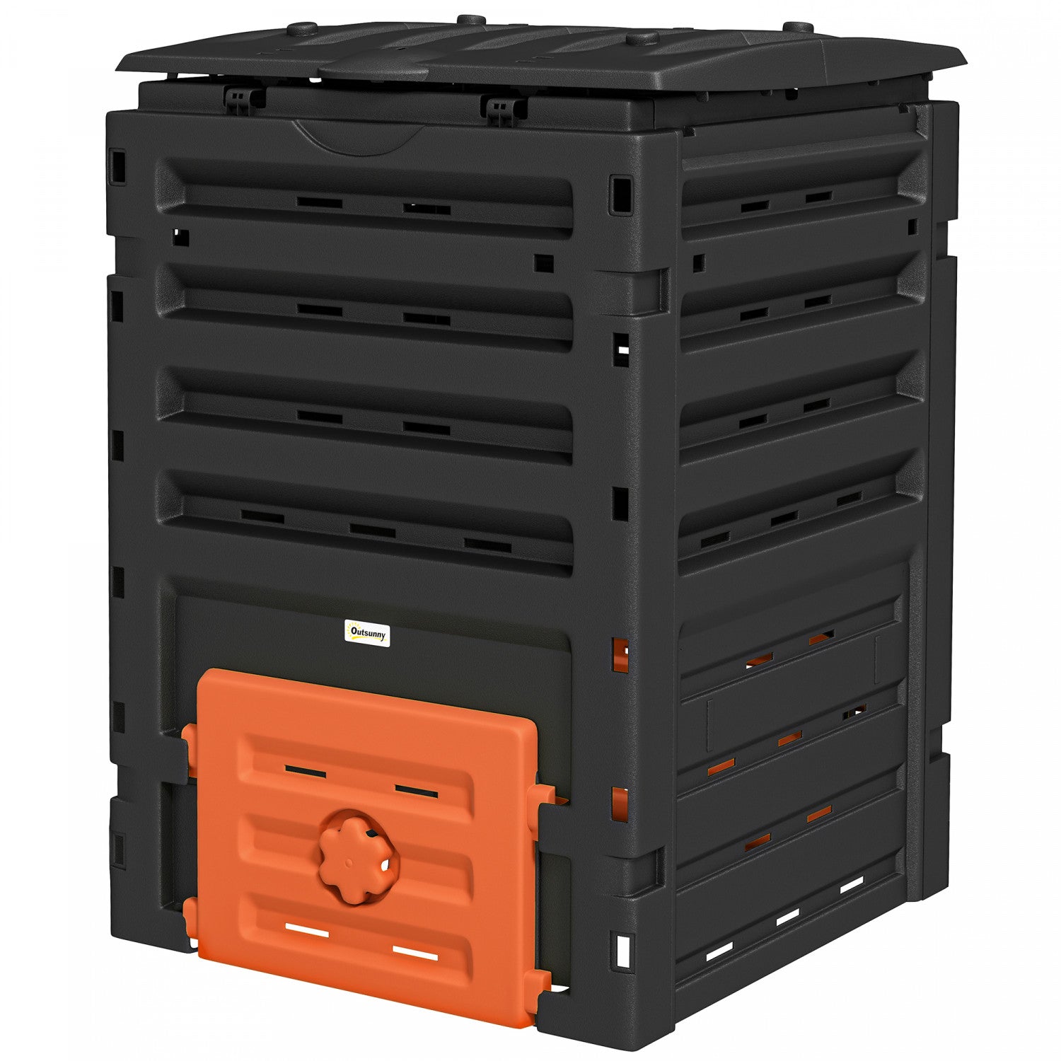 Outsunny 120 Gallon Compost Bin, Large Composter With 80 Vents, Orange ...