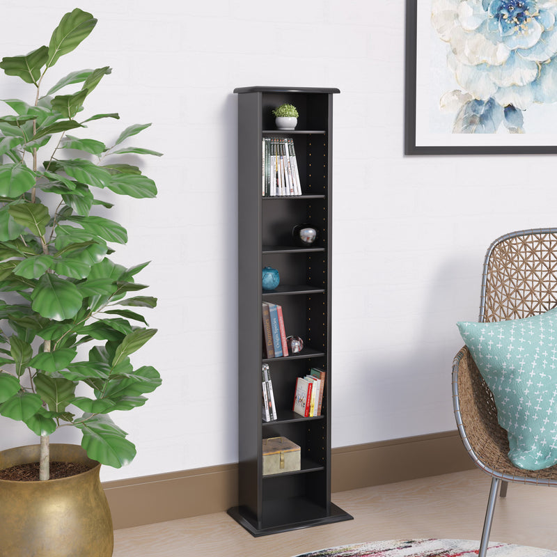 Slim Multimedia Storage Tower - Black - The Brick