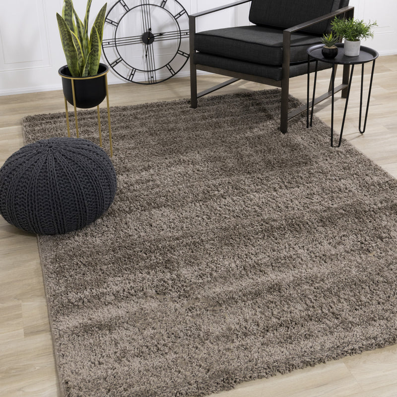 Brooklyn Taupe Shag Area Rug - 5'3" x 7'7" - The Brick