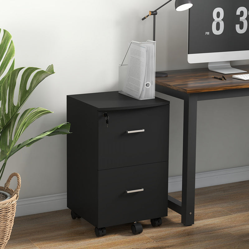 Vinsetto 2-drawer Mobile Office File Cabinet With Lock - The Brick