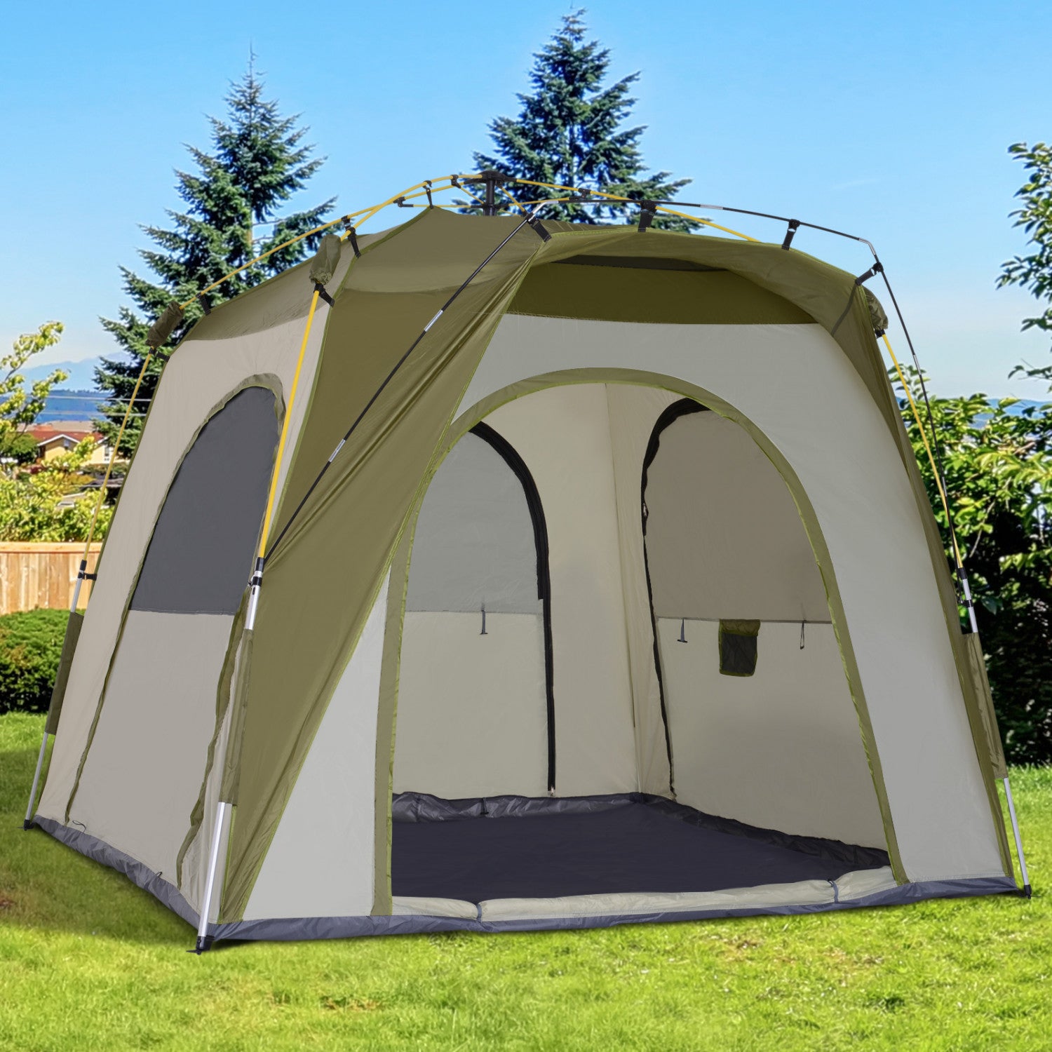 Outsunny Instant Automatic Camping Tent W/ 4 Doors And 4 Windows, O... | The Brick
