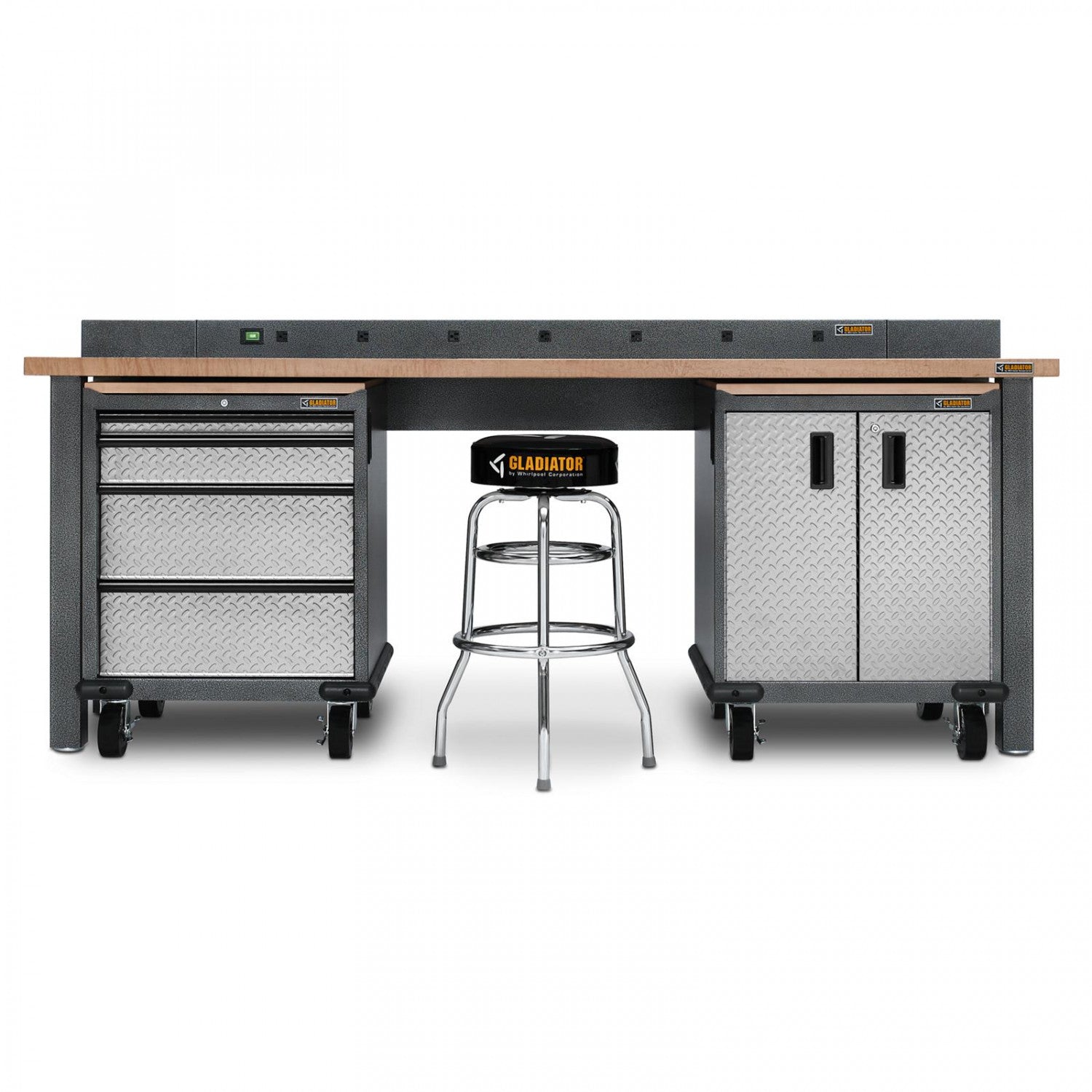 Gladiator 6' Wide 9-Outlet Workbench Powerstrip - Hammered Granite ...