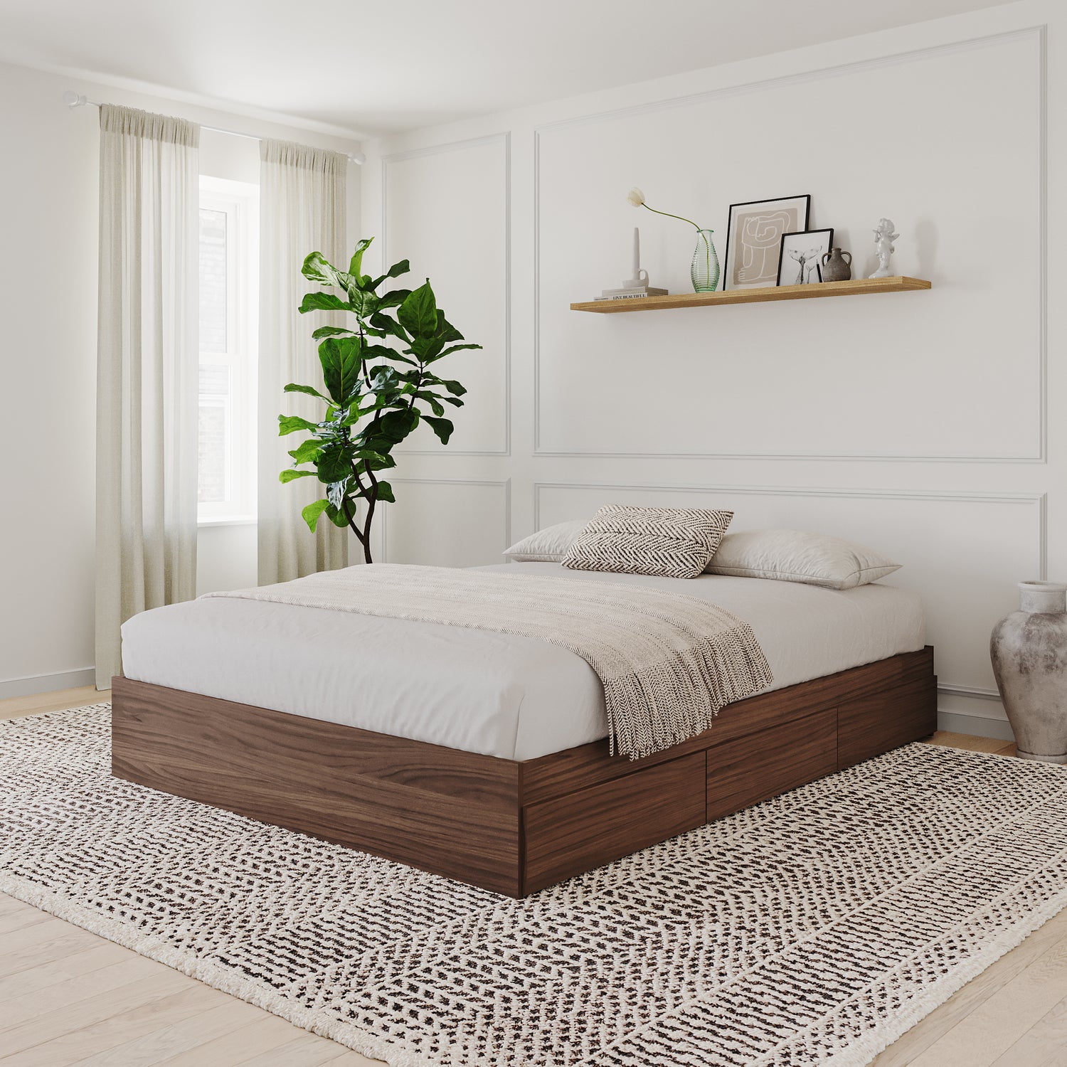 Full size platform bed no headboard store