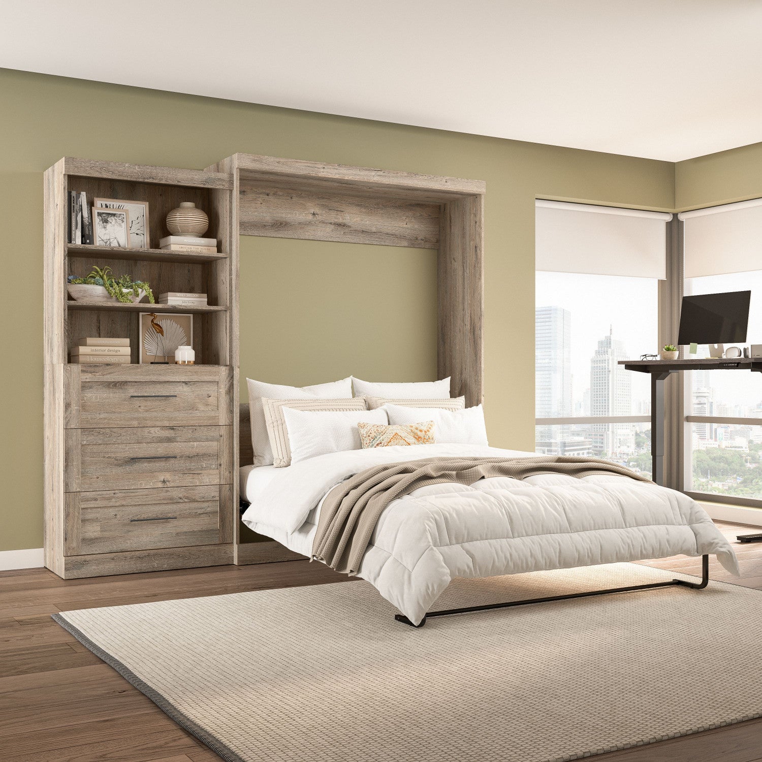 Murphy bed shelving unit store