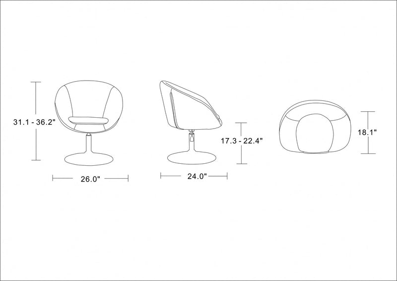 Hopper Modern Upholstered Swivel Lounge Chair in Teal - Set of 2 Ac ...