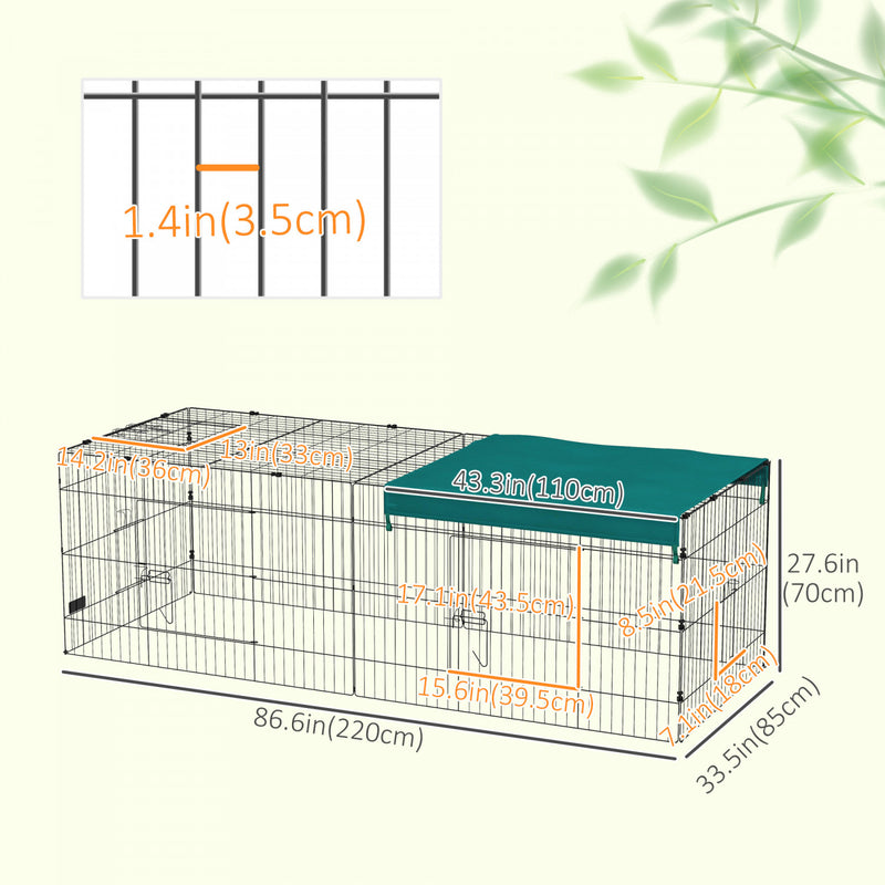 Pawhut 87" Small Animal Cage, Pet Playpen For Chicken, Rabbits, Chi ...
