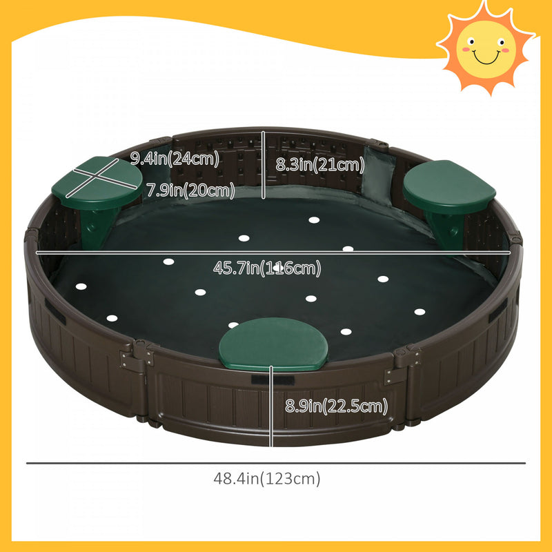 Kids Sandbox With Cover, Sandbox Outdoor With Corner Seat, Easy Ass ...