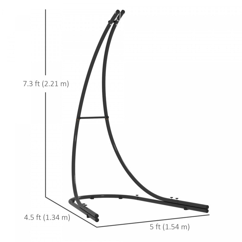 Outsunny Hammock Chair Stand, Steel Hanging Chair Stand Only W/ Lar ...