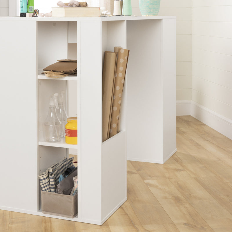 Crea Counter-height Craft Table - Pure White - The Brick