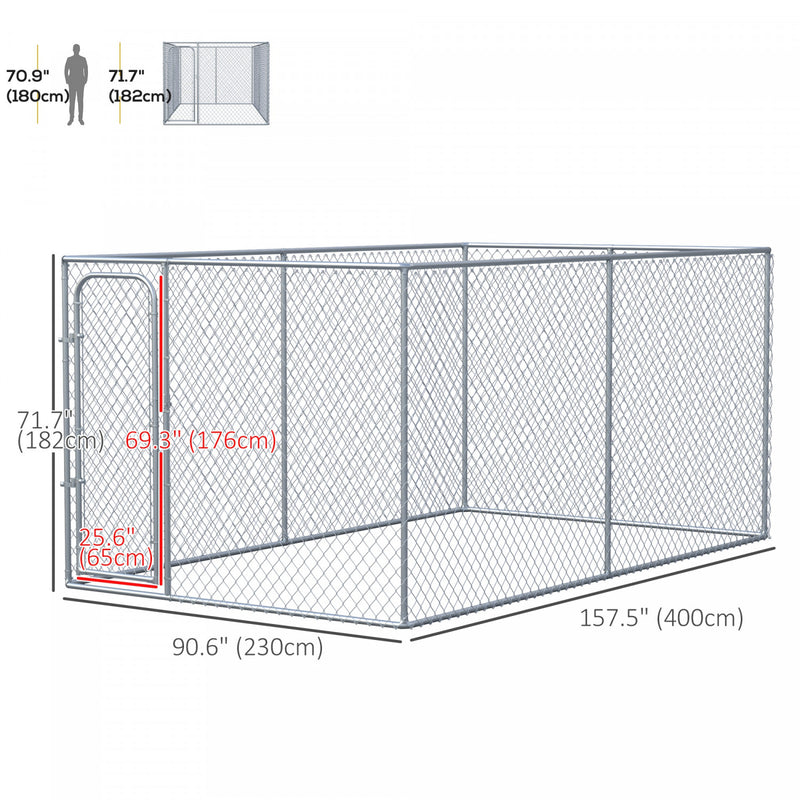 Pawhut 99 Sq. Ft. Dog Playpen Outdoor, Walk-in Dog Run Kennel Puppy ...